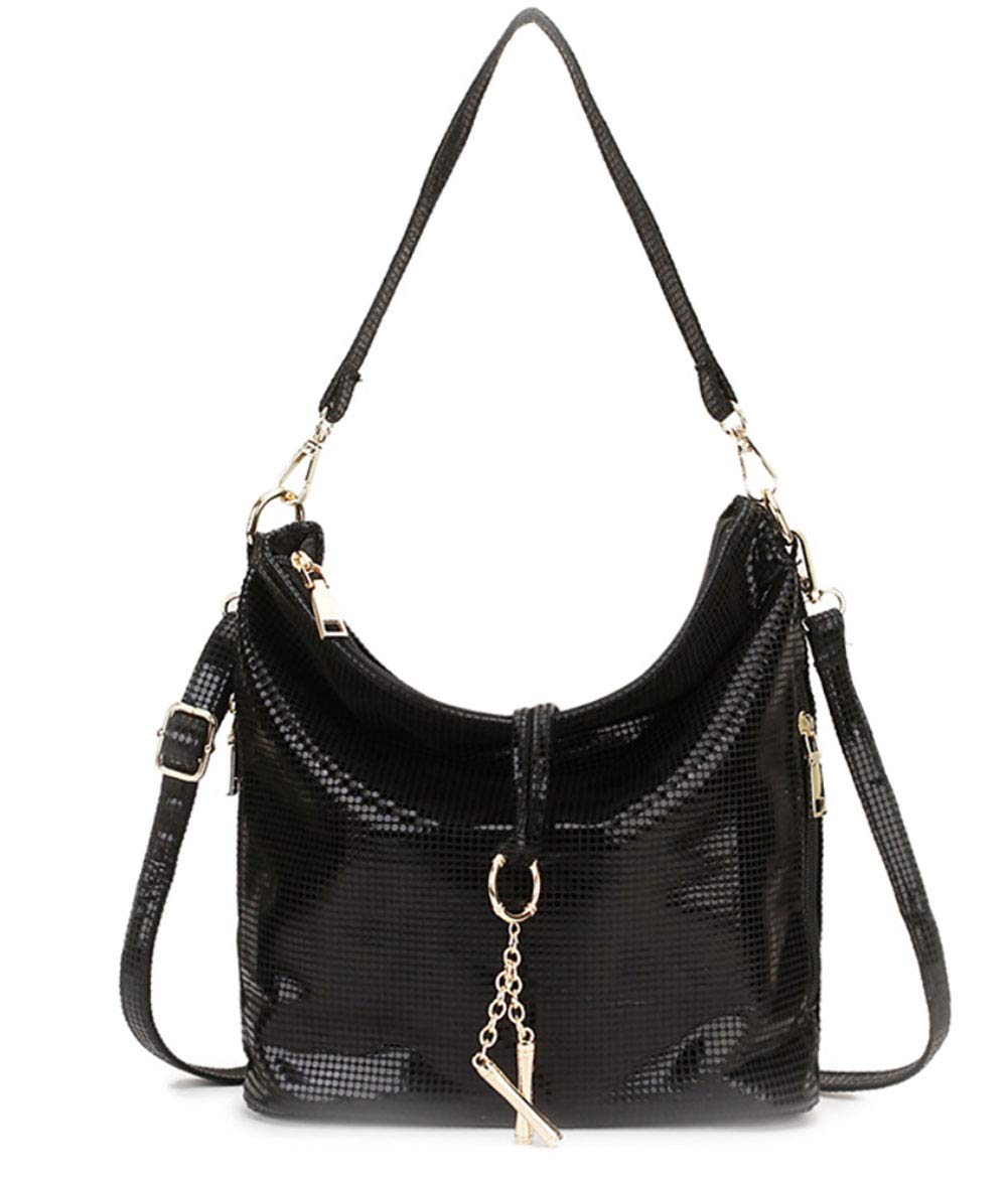 Zzfab Small All Shiny Bling Hobo with Shoulder Strap Small Crossbody bling purse Bronze