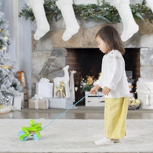 Melissa & Doug First Play Frolicking Frog Wooden Pull Toy - Developmental Duck Pull Toy For Toddlers Ages 1+