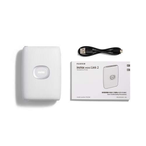 Fujifilm Instax Mini Link 2 Smartphone Photo Printer, Wireless, Portable, and Lightweight Instant Film Printer, Bluetooth, Compatible on iPhone IOS or Android Devices - Clay White (Renewed)