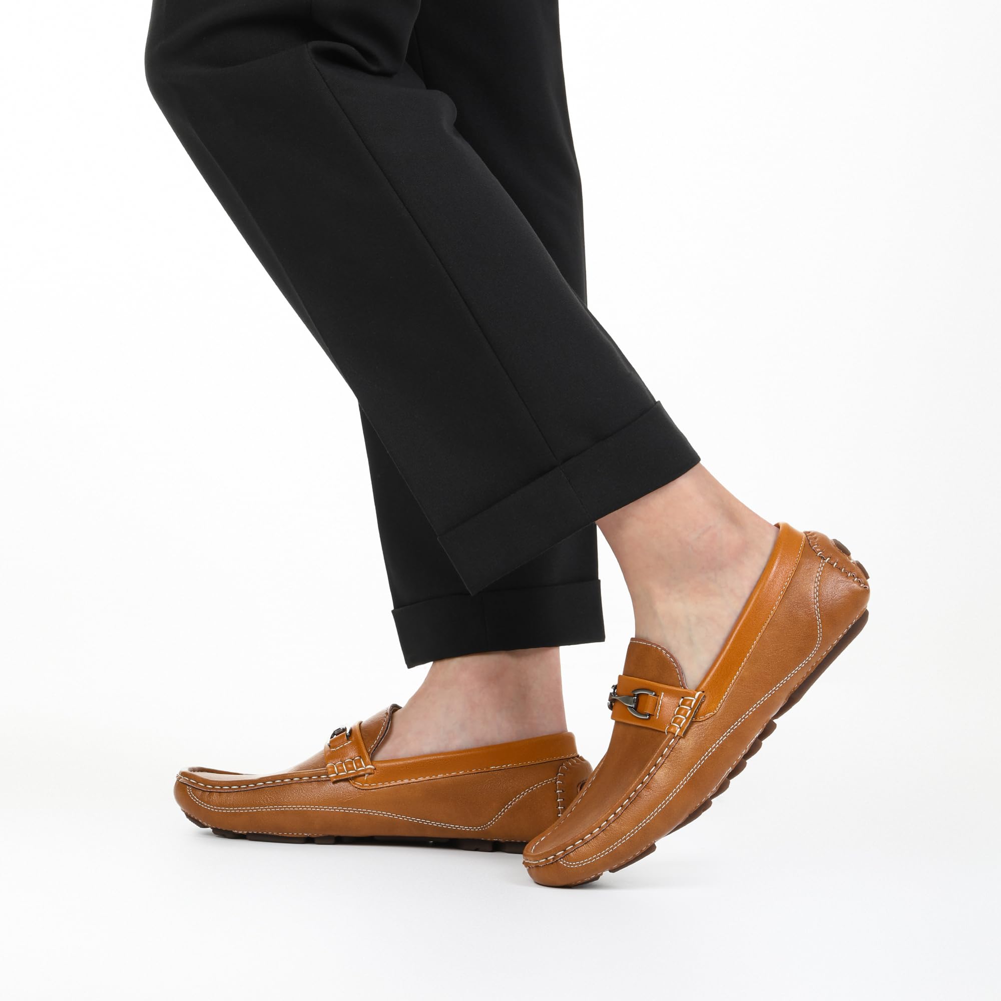 Bruno Marc Men's Tan Driving Moccasins Penny Loafers Slip on Loafer Shoes Size 15 BM-Pepe-3