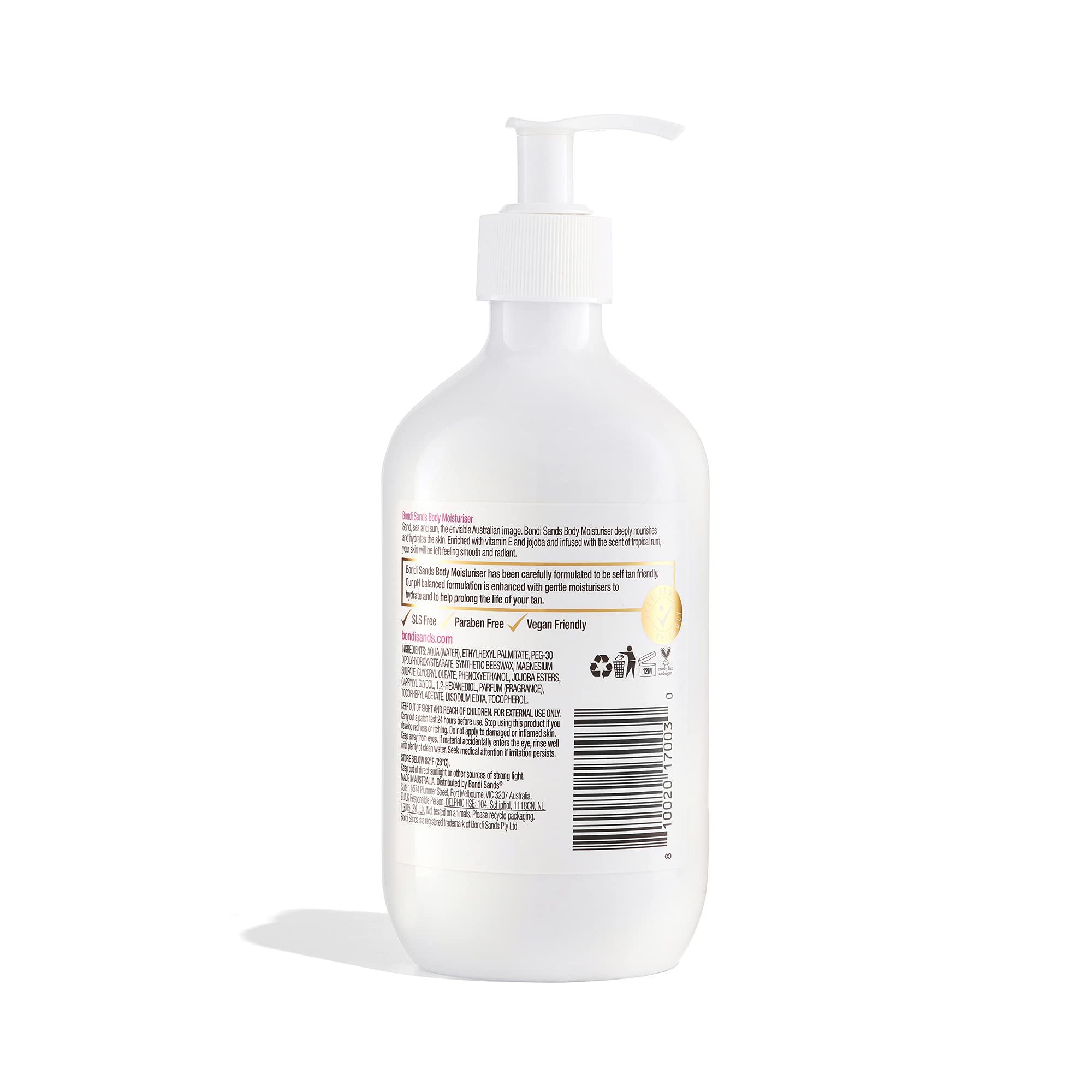 Bondi Sands Tropical Rum Body Moisturizer | pH Balanced Formula Helps Prolong Your Tan and Nourishes + Hydrates with Vitamin E + Jojoba | 17 Oz/500 mL