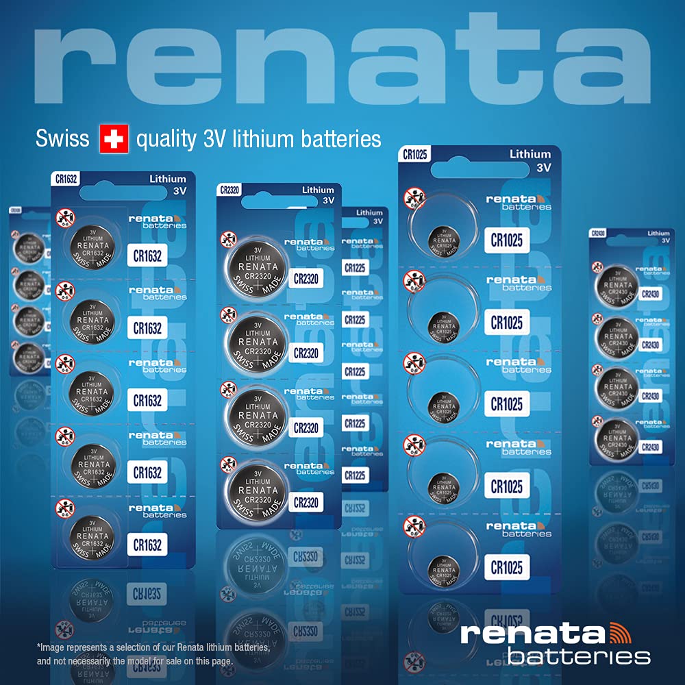 Renata CR1620 Batteries - 3V Lithium Coin Cell 1620 Battery (5 Count)