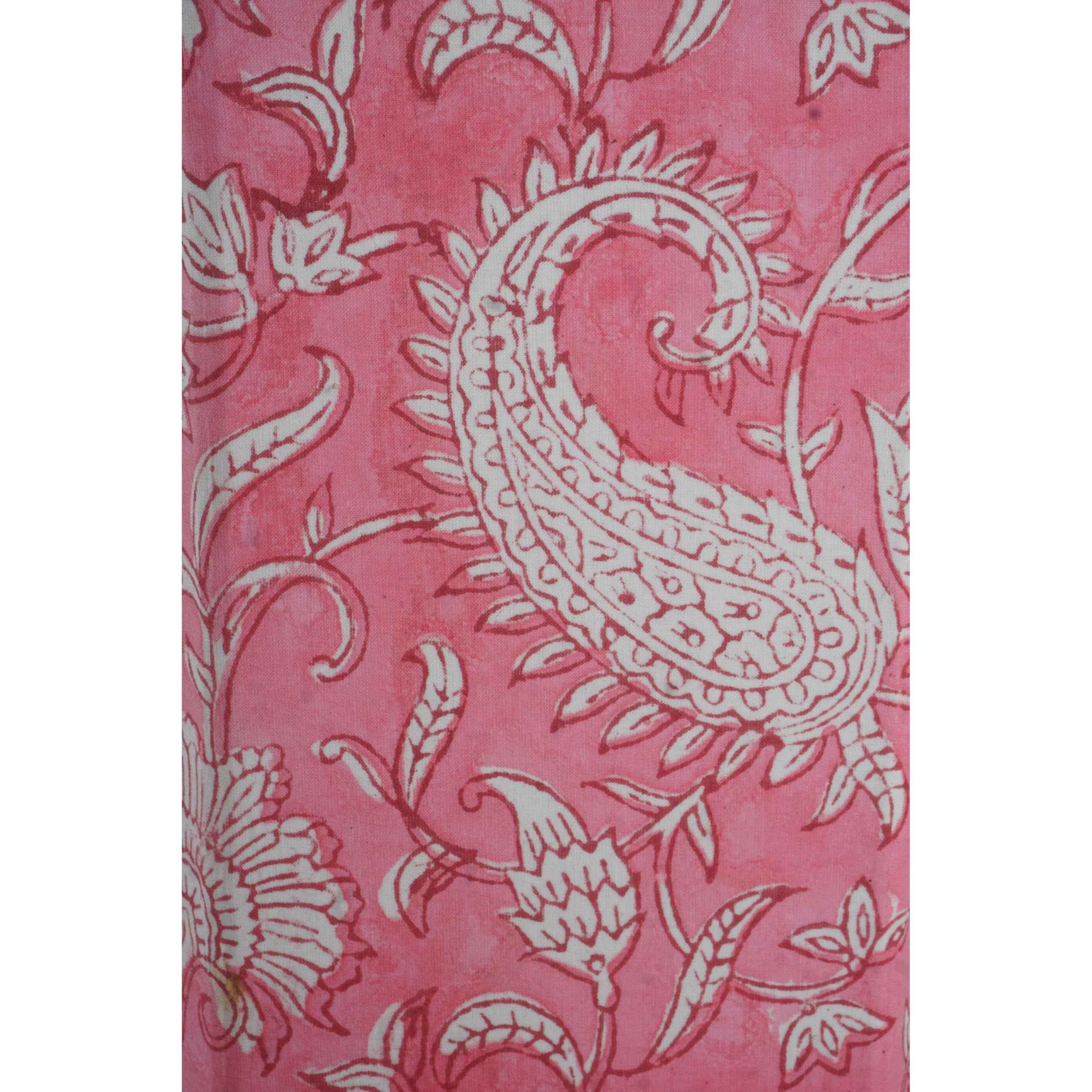 Floral Hand Block Printed 3.3 Gallon Decorative Waste Basket – Eco-Friendly Cardboard Trash Can, Plastic-Free & Sustainable, Perfect for Christmas and Housewarming Gifts (1, Pink MUKAT)