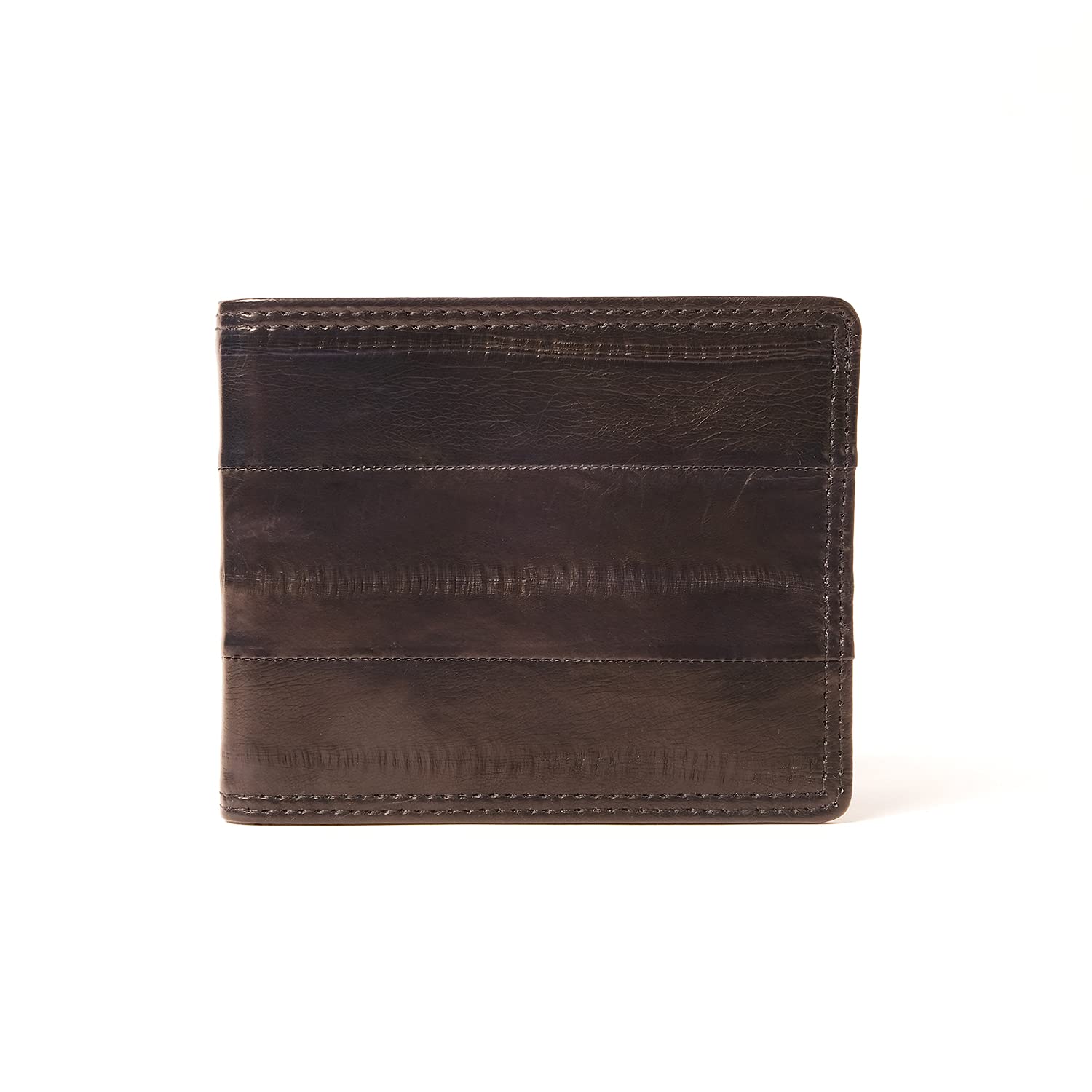 OROM EEL SKIN LEATHER SLIM WALLET (brown, 3.8" x 3.15")