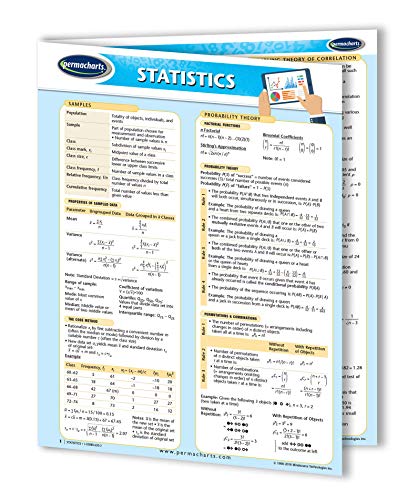 Permacharts Statistics Math Quick Reference Guide