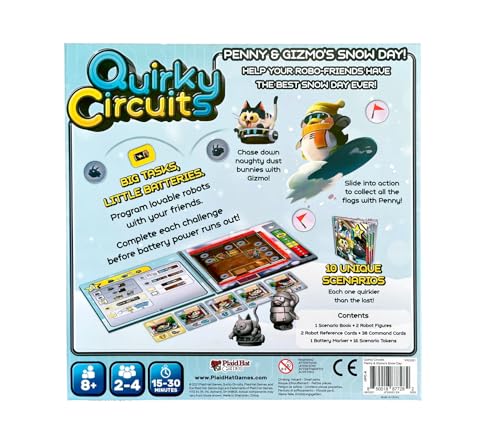 Plaid Hat Games Quirky Circuits: Penny and Gizmo's Snow Day – Cooperative Robot Programming Game for 2-4 Players, Ages 8+