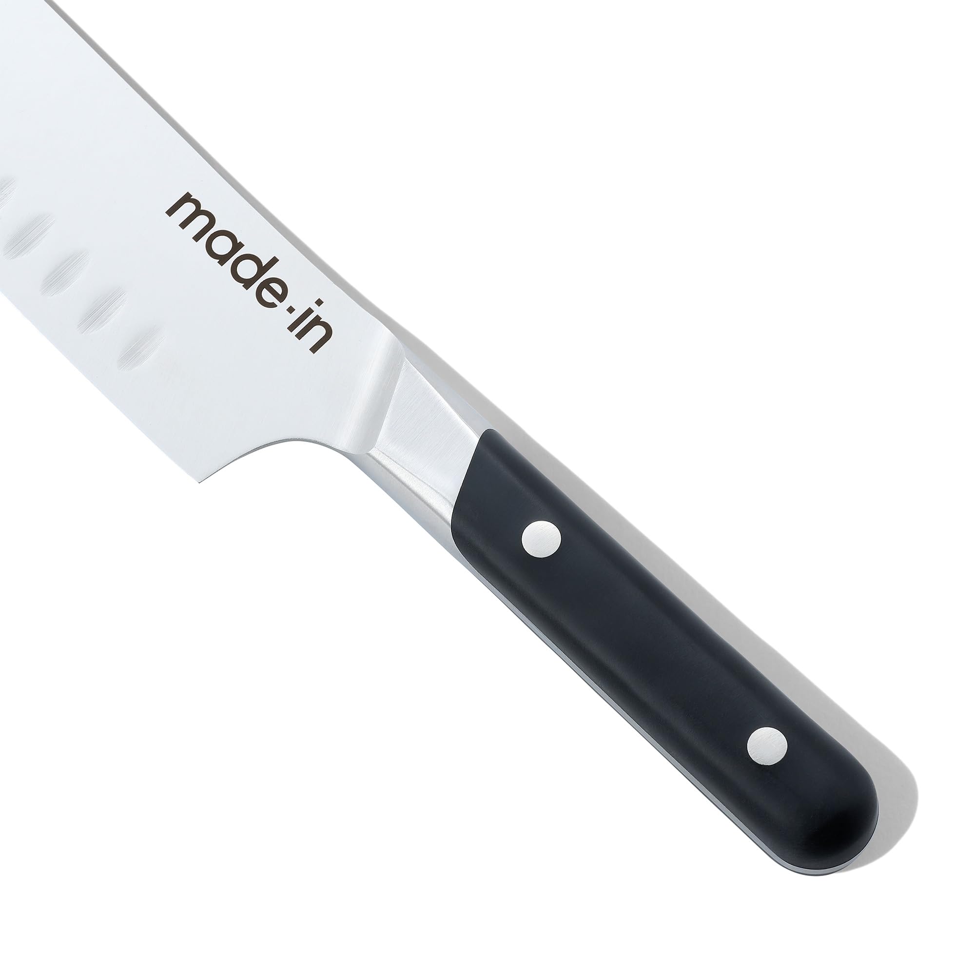 Made In Cookware - 7" Santoku Knife - Crafted in France - Full Tang With Truffle Black Handle