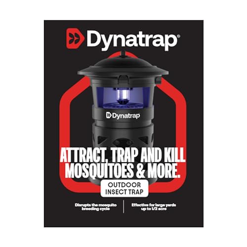 DynaTrap DT1130SR 1/2 Acre Mosquito & Flying Insect Outdoor Trap and Killer β Kills Mosquitoes, Flies, Wasps, Gnats, & Other Flying Insects - Bug Zapper Alternative - Black