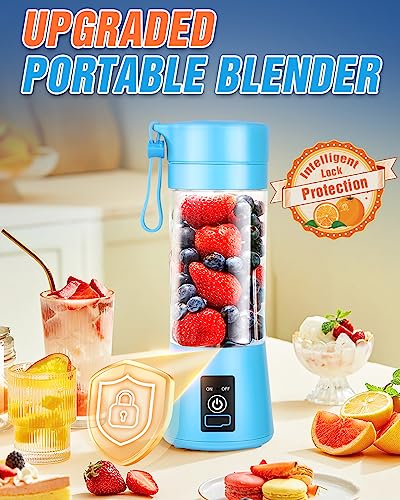 Personal Blender with USB Rechargeable Mini Fruit Juice Mixer, Mini Portable Blender for Smoothies and Shakes Mini Juicer Cup Travel 380ML