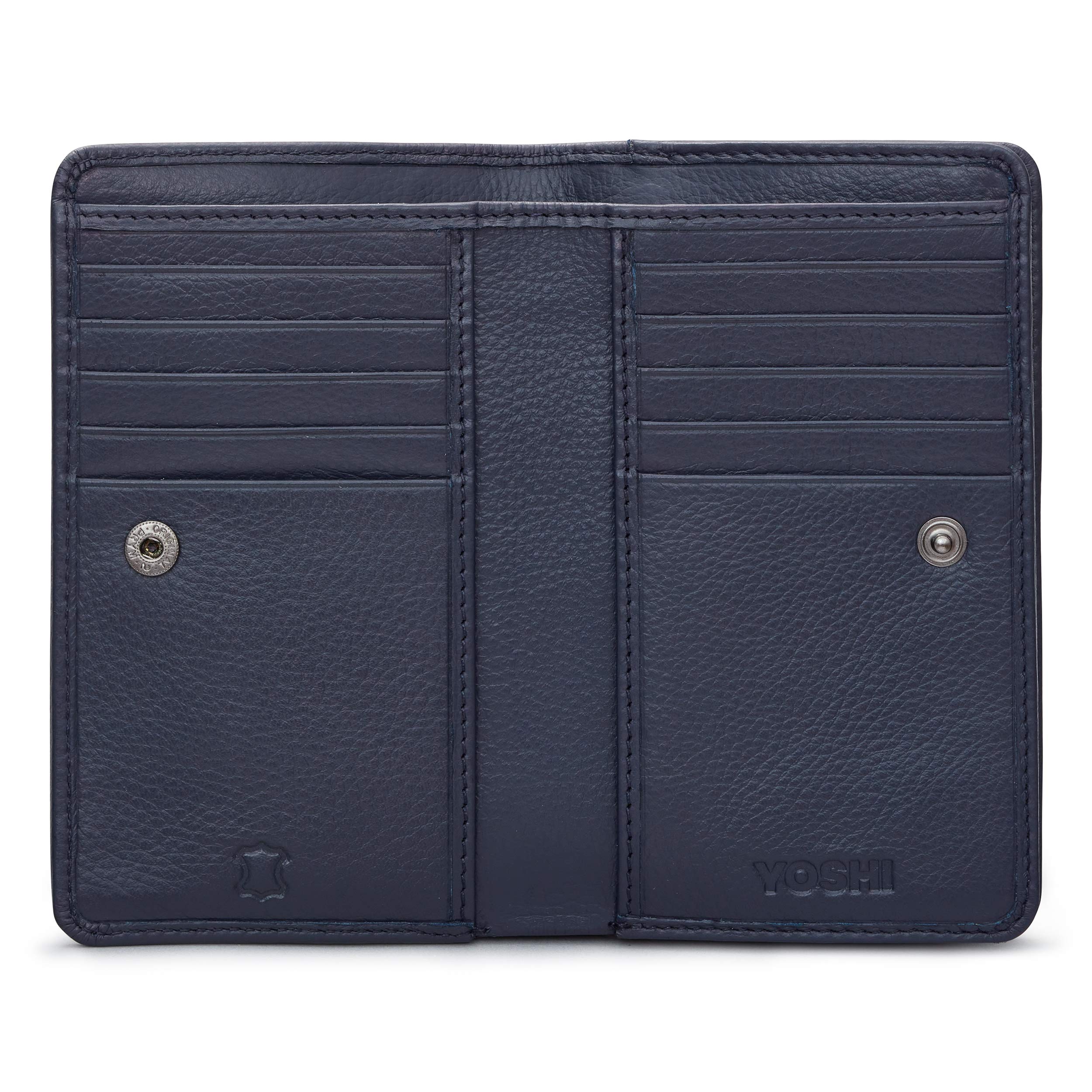 Yoshi Jane Austen Bookworm Flap Over Ladies Purse, Genuine Leather Womens Wallet, Navy, One Size, Classic