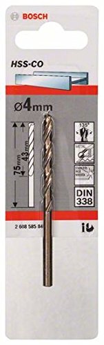 Bosch 2608585846 4.0mmx43mmx2.95" Metal Drill Bit HSS-Co