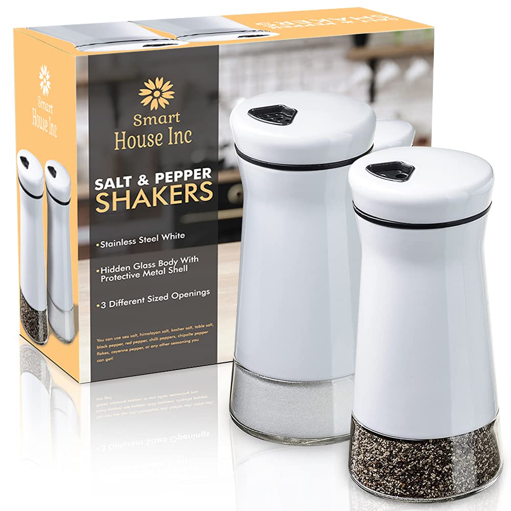 Butter dish set N salt and pepper shaker set Bundle [White]