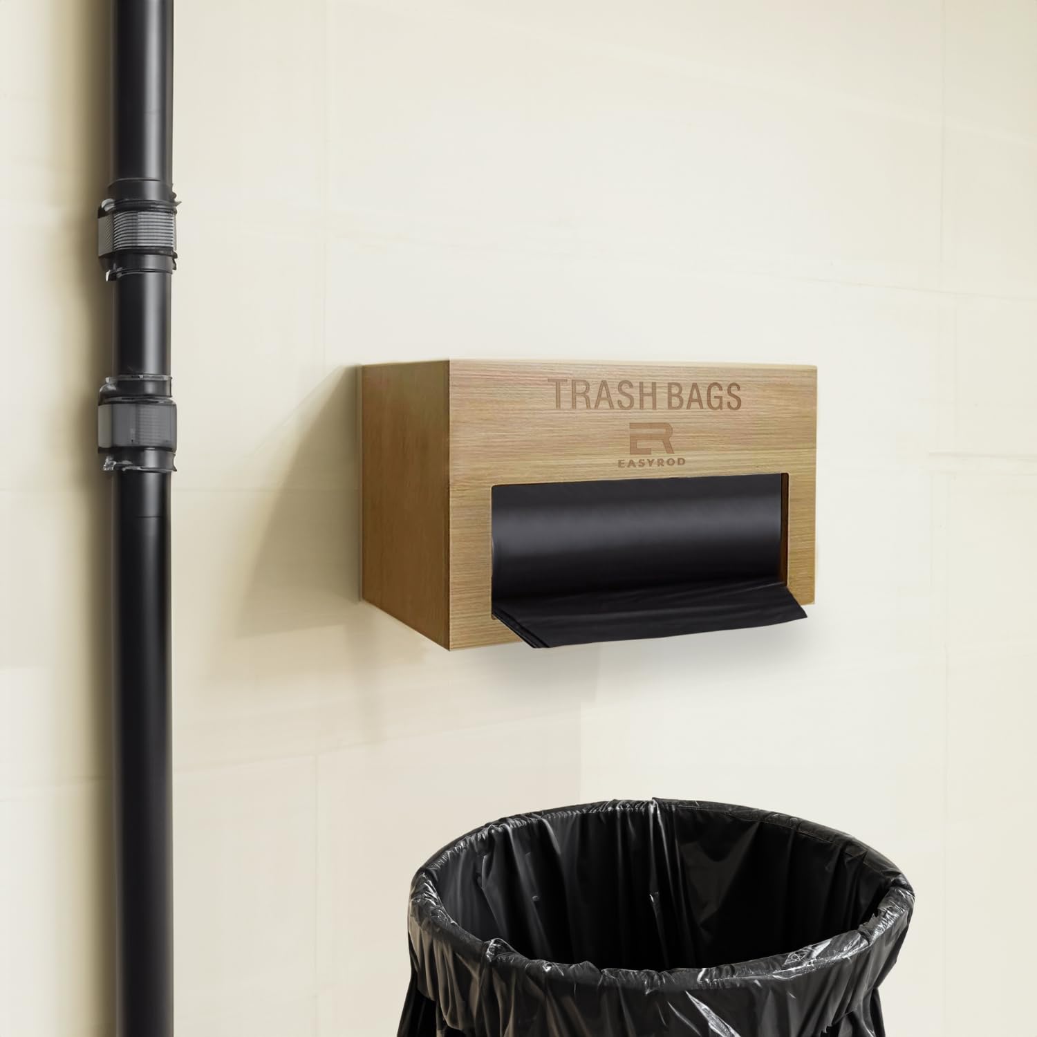 EASYROD Inspire Your Space with Our Easy-to-Use and Beautifully Designed Trash Bag Holder - Larger Capacity Trash Bag Dispenser with Sturdy Construction - Practical, Durable, and Easy-to-Install