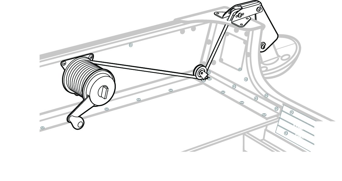 Attwood 13710-4 Anchor Lift System, Lifts and Drops Anchor, Heavy-Gauge Steel, Self-Lubricating Nylon Wheels
