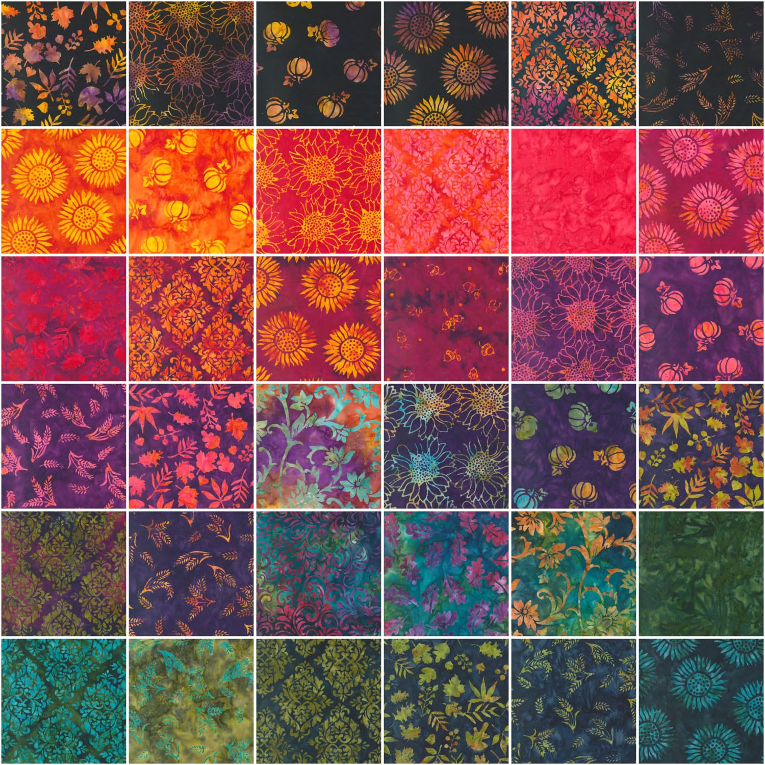 Bonfire Batiks Charm Pack by Moda; 42-5" Precut Fabric Quilt Squares