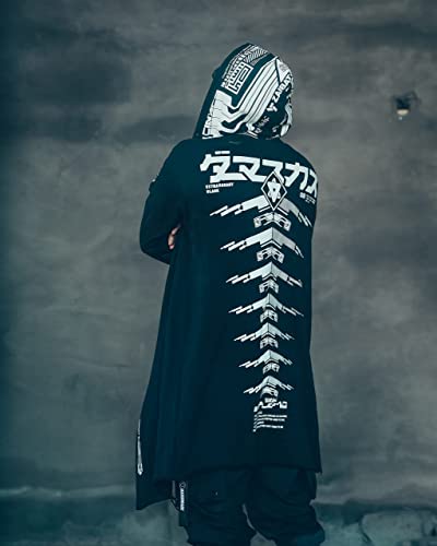 Niepce Inc Graphic Cyberpunk Zip Up Men's Fashion Hoodies Sweatshirts (White, Medium)