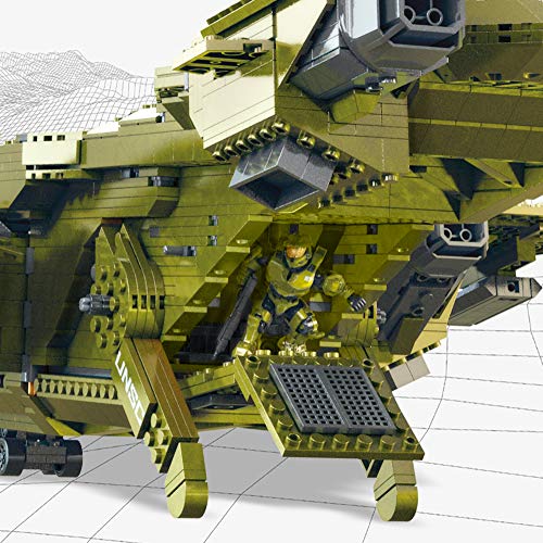MEGA Halo Toy Building Sets, Pelican Inbound Vehicle with 2024 Pieces, 3 Micro Action Figures and Accessories, for Collectors
