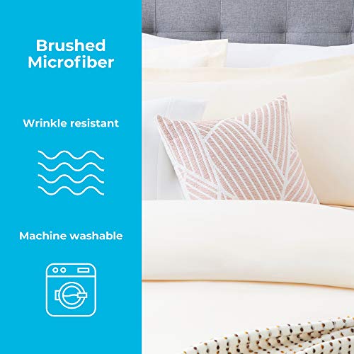 Linenspa Microfiber Duvet Cover - Three Piece Set Includes Duvet Cover and Two Shams - Soft Brushed Microfiber - Hypoallergenic, Navy, Full
