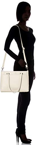 Patrick Cox PXLHKCH2 Tote Bag, Shoulder Bag, Shape, Saffiano Embossed Leather, A4 Just Size, Lightweight, 2-Way, Long Shoulder, White