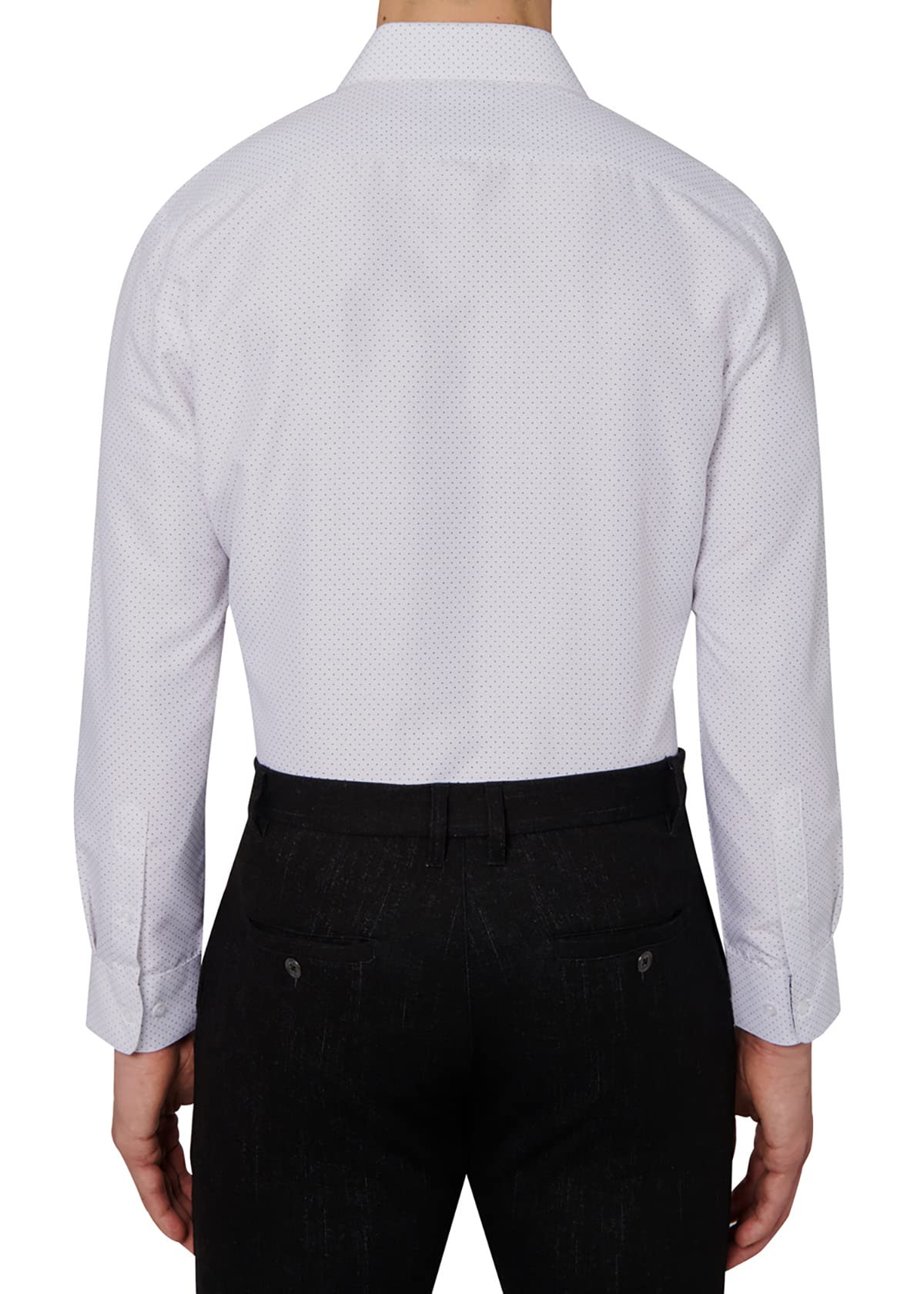 Calabrum Mens Long Sleeve Wrinkle Free Performance Dress Shirt, Forest, Large