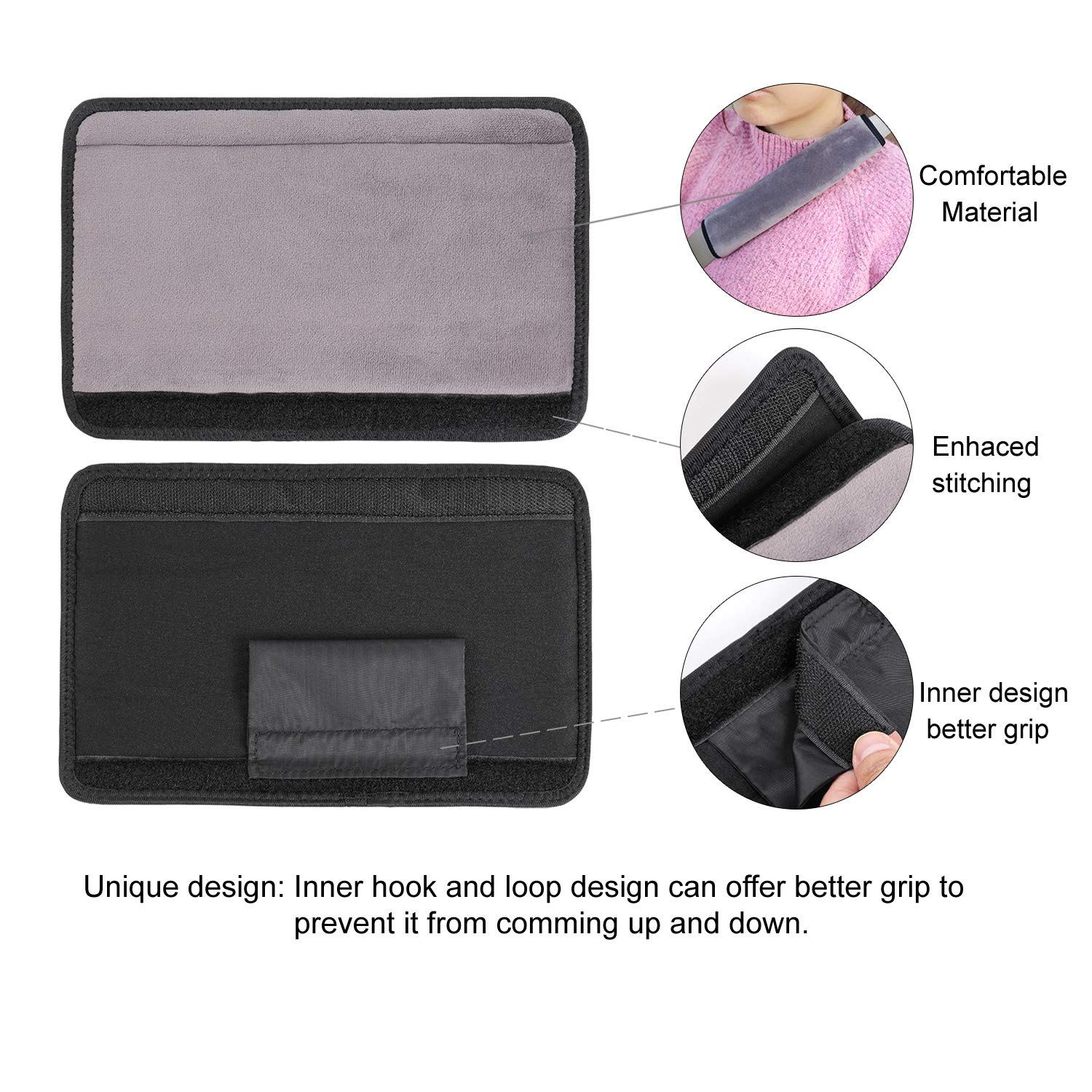 Car Seat Belt Pad Cover 2 Pack Super Soft Shoulder Strap Pads Cushion Seatbelt Neck Protector Cover