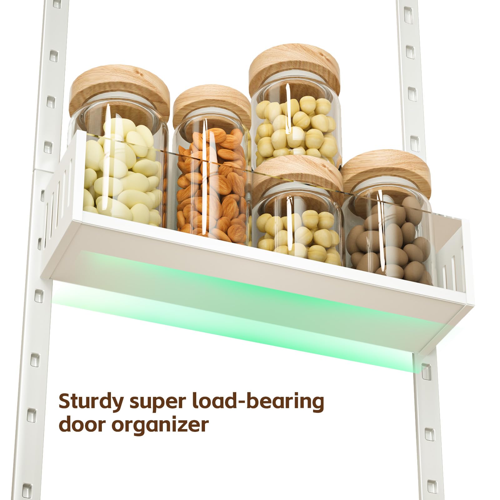 DAOTENGQL 6-Tier Over the Door Pantry Organizer, Adjustable Hanging & Wall Spice Rack, Door Hanging Spice Storage Rack with High Visibility, Versatile Door Organization System for Kitchen Bathroom