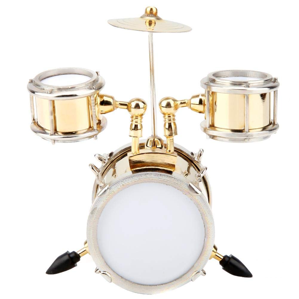 Miniature Musical Instrument Replica Drum Set Ornament Drummer Gift Children's Three Drum Model Decor 8.6x8x5.9cm