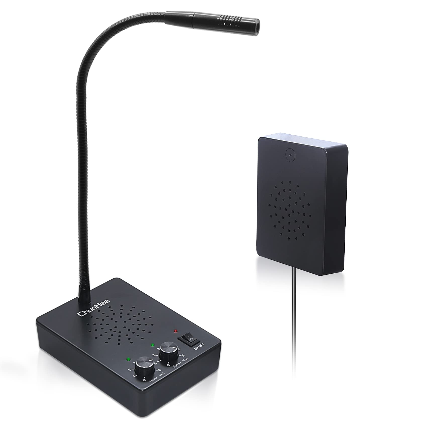 ChunHee Window Speaker Intercom,2 Way Intercom System for Business,Anti-Interference Loud Speaker,for Bank,Counter,Hospital,Restaurant
