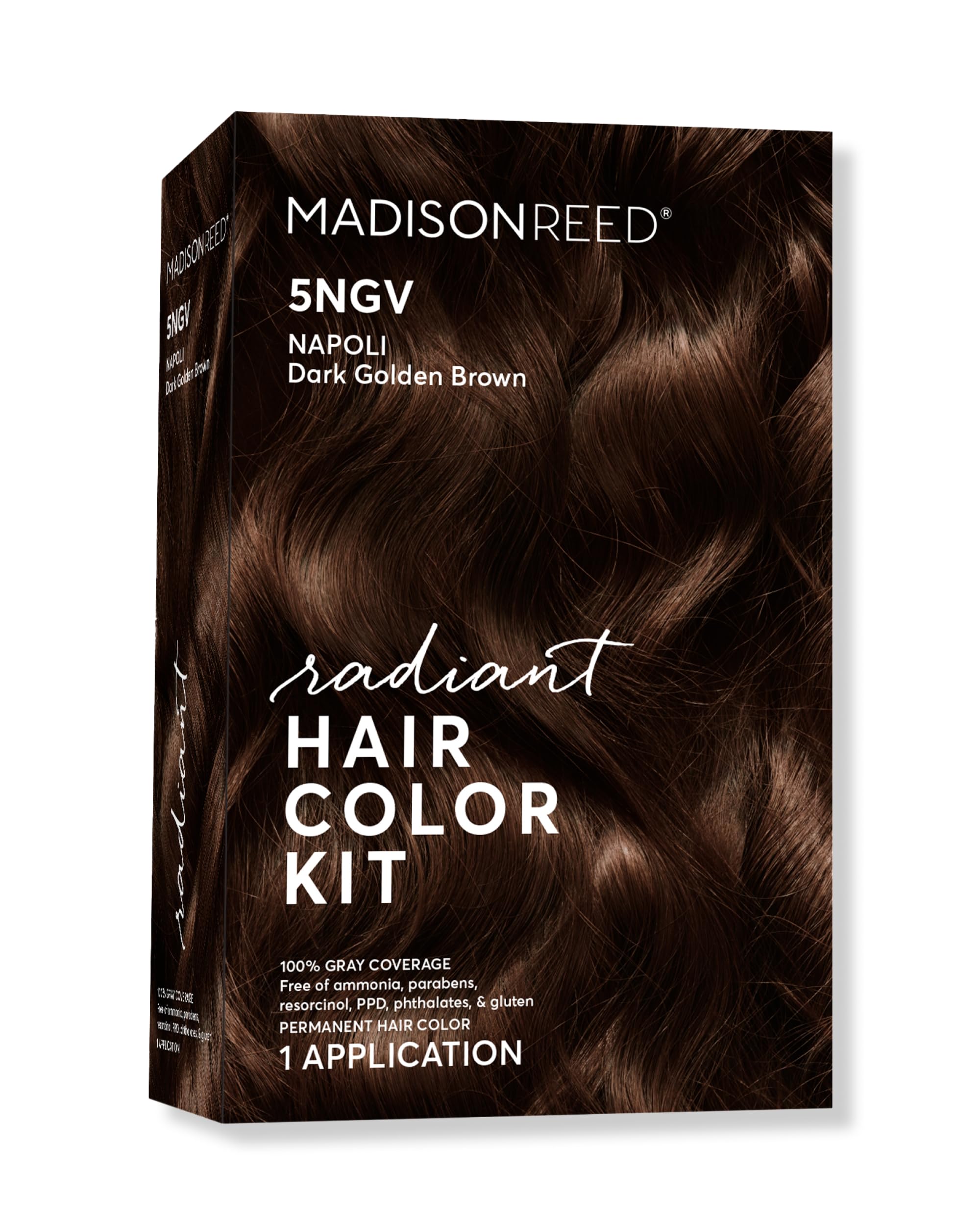 Madison Reed Radiant Hair Color Kit, Dark Golden Brown for 100% Gray Coverage, Ammonia-Free, 5NGV Napoli Brown, Permanent Hair Dye, Pack of 1