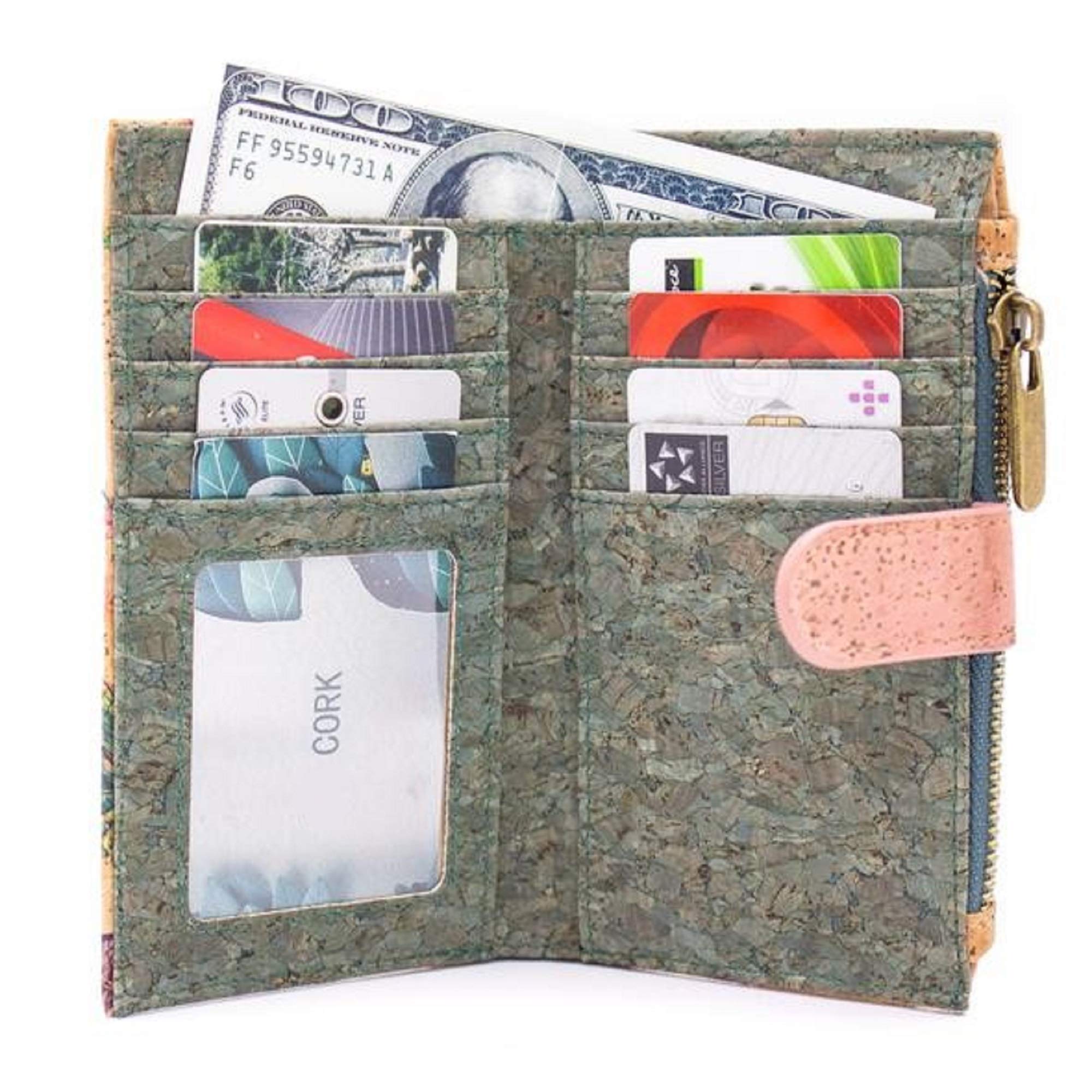 RFID Vegan Cork wallet purse, Handmade Eco Friendly Sustainable gift from Portugal Lightweight Durable Waterproof zero waste (Picasso)