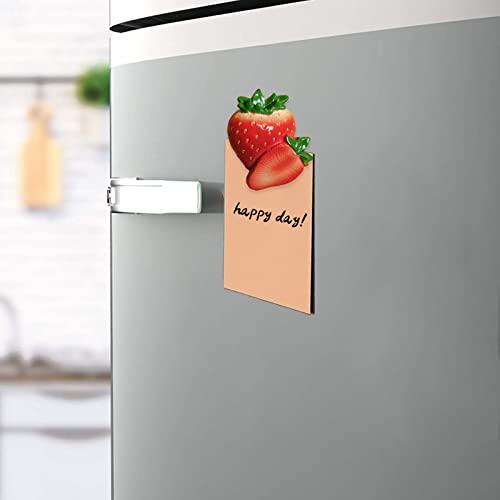 Fruit Vegetable Refrigerator Magnet - 1 Set Resin 3D Fridge for Refrigerator Cute Decor for Home Kitchen Office Whiteboard (Strawberry Refrigerator Magnet)