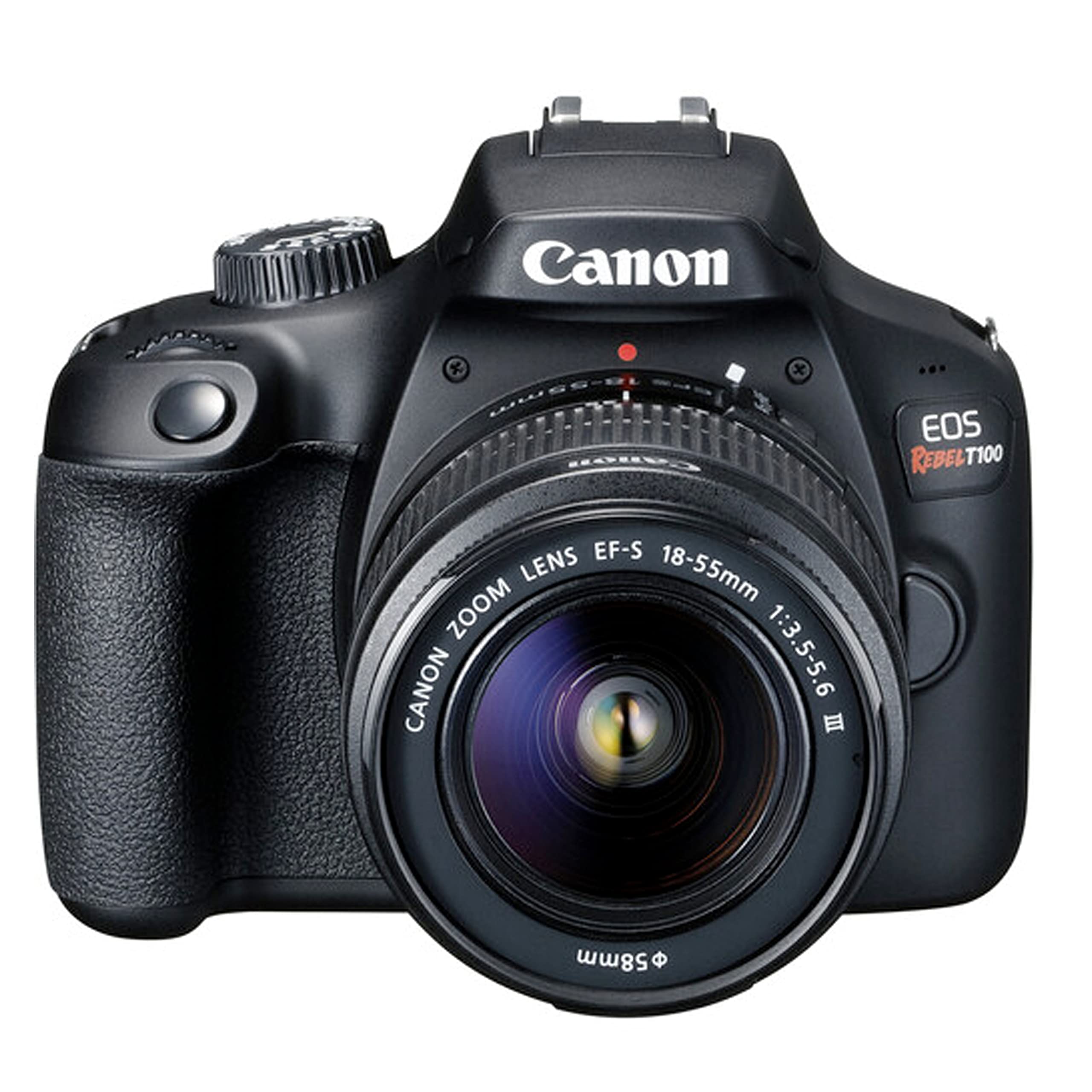Canon Rebel T100/EOS 4000D Bundle: Includes 18-55mm is II Lens, Tripod, 64GB Memory Card, Carry Case, and 3-Piece Filter Kit for Stunning Photos and Videos