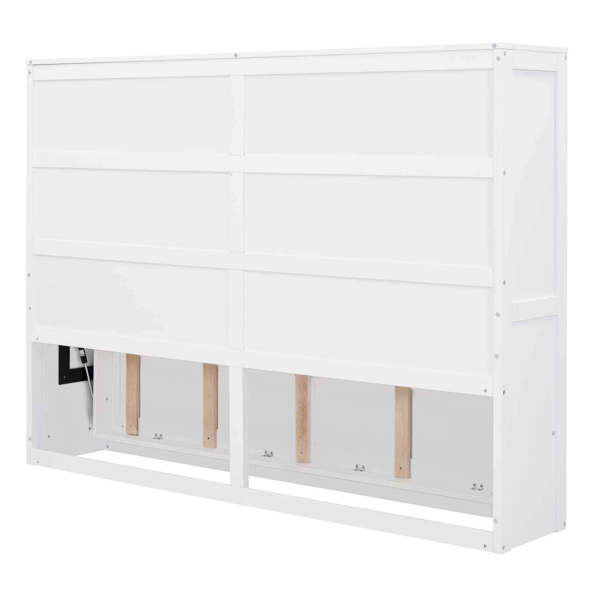 ATY Murphy Cube Cabinet Bed, Full Size Platform Bedframe, Wooden Wall Bed, Easy Assemble & Fold, Save Space, No Spring Needed Required, White