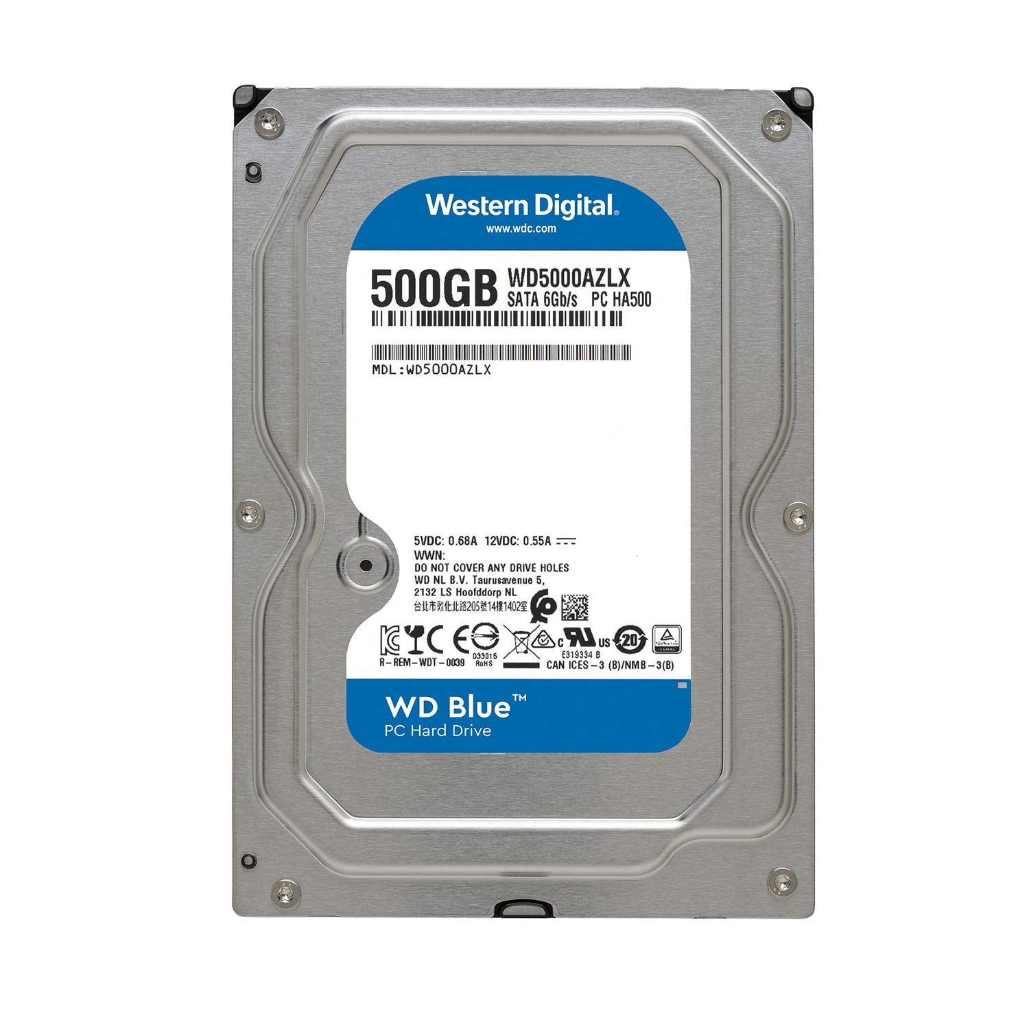 Western Digital Blue WD5000AZLX 500GB 7200 RPM 32MB Cache SATA 6.0Gb/s 3.5" Internal Hard Drive Bare Drive