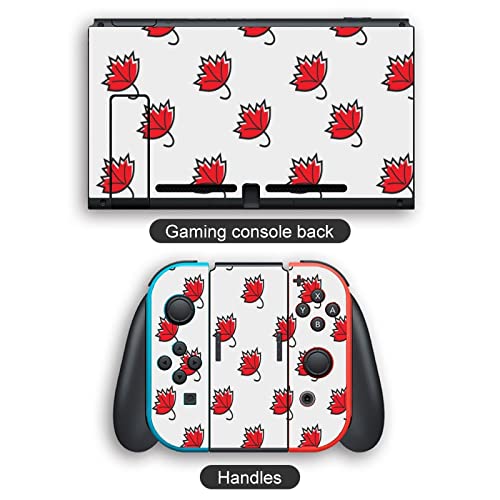 Canadian Symbol Maple Leaf Full Protective Skin Cover Design Wrap Decal Sticker Compatible with Switch and Switch Lite