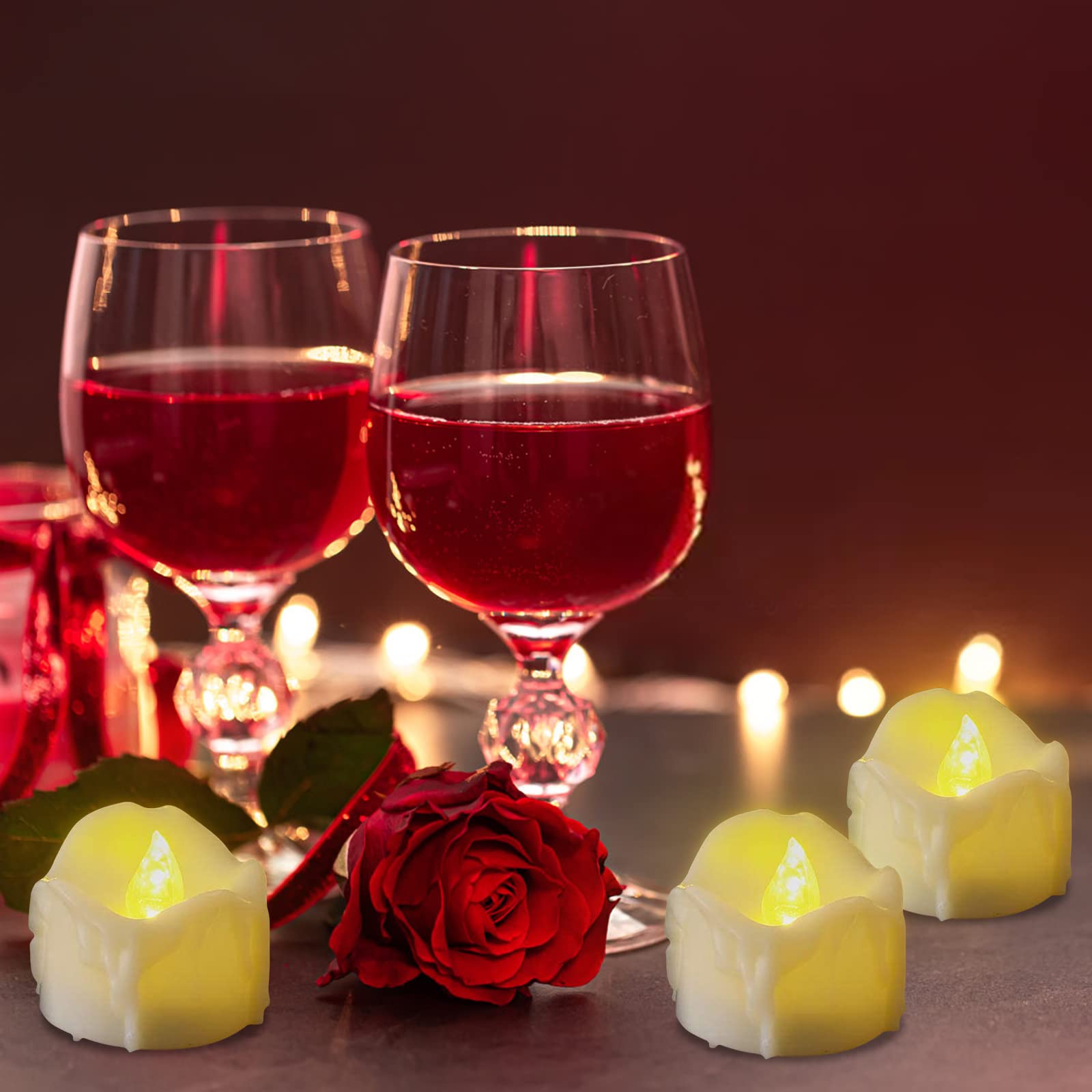PChero LED Tealights with Timer, 12pcs Flickering Flameless Battery Operated Timed Tea Light Electric Candles for Halloween Christmas Home Party Wedding Centerpieces Decorations