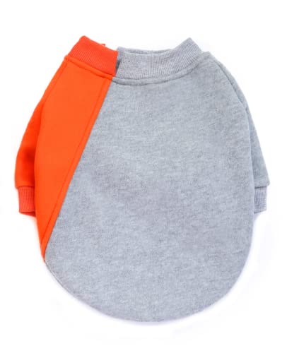 cutedog Combination of Gray and Orange Dog Hoodie Sweater for Dogs Pet Clothes (Large)