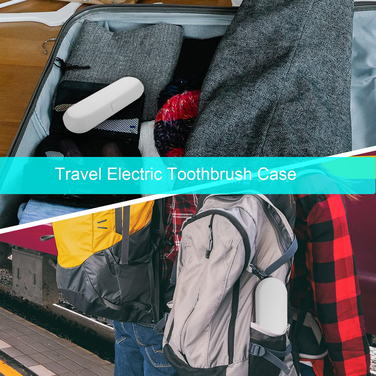 Cosmos Pack of 2 Plastic Travel Case Toothbrush Carrying Case Holder Container Compatible with Oral B Pro and also for Sonicare & Other Toothbrush