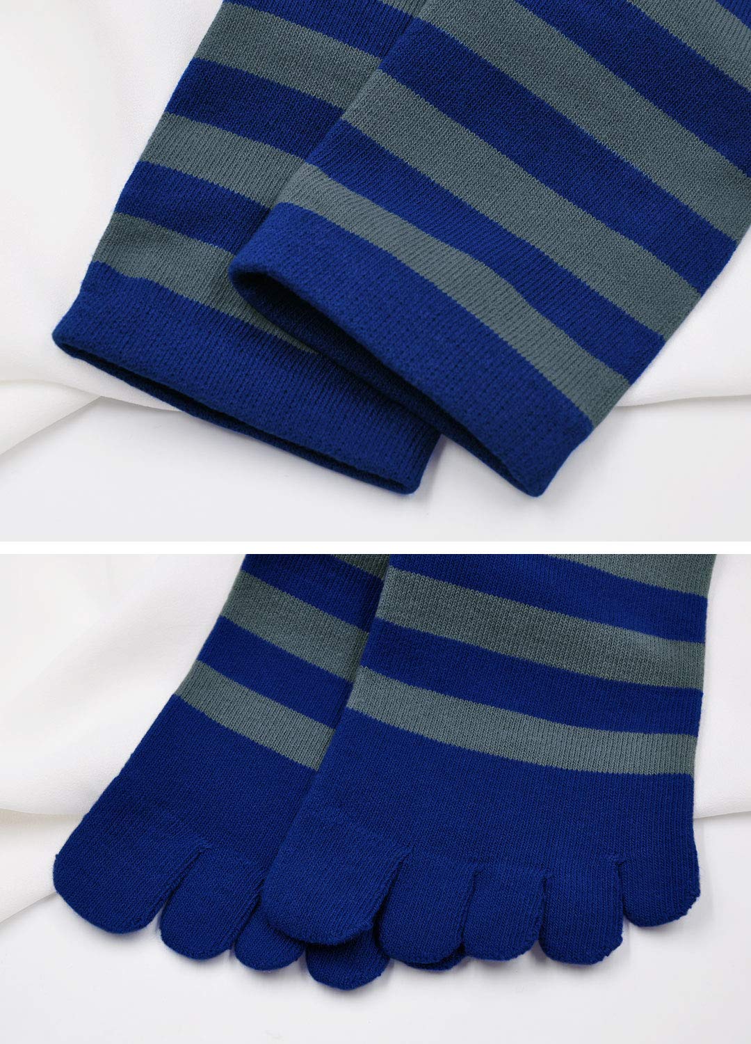 CaiDieNu Mens Toe Socks Cotton Athletic Running Five Finger Crew Socks