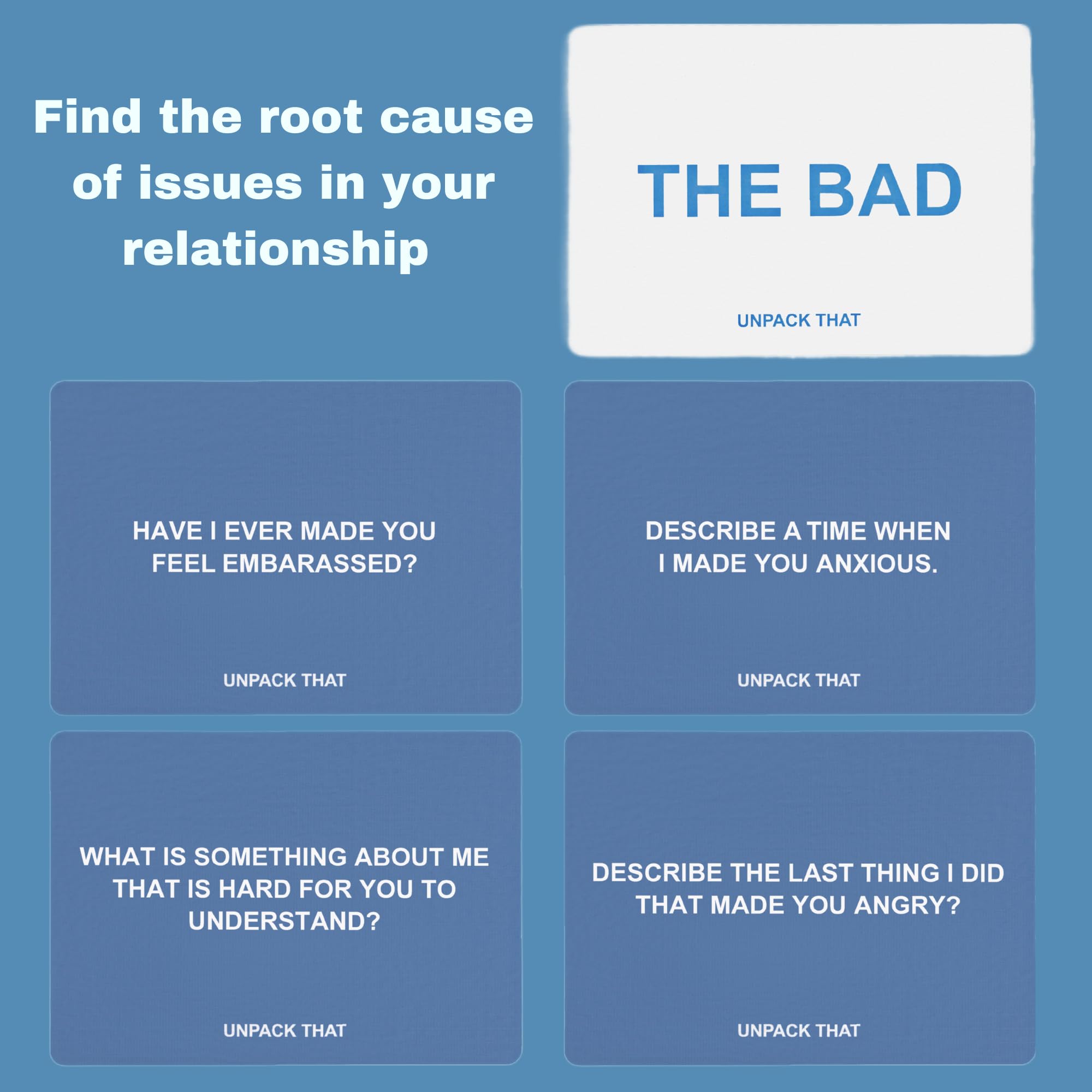 UNPACK THAT Conversation Cards Couples Game - Deep Relationship Questions for Couples, Families & Friends | 125 Cards for Communication & Intimacy Building