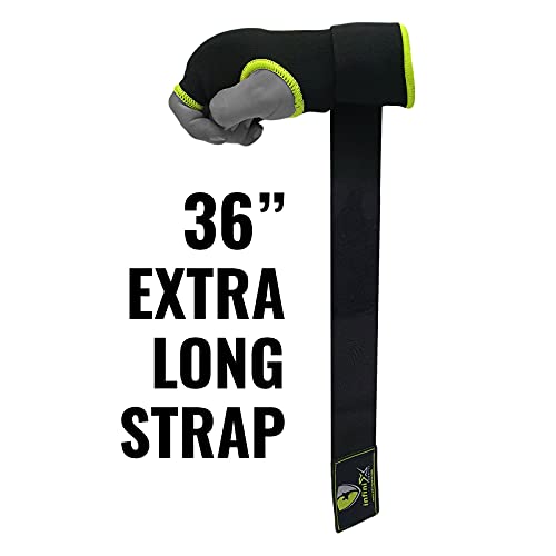 INFINIX SPORTS Boxing Hand Wraps Inner Gel Gloves for Punching, Elasticated Padded Bandages Under Mitts Quick Wraps Men & Women, Fist Protector, Great for MMA Training (Fluorescent, Small/Medium)