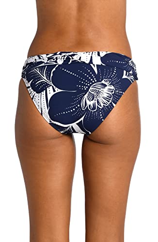 La Blanca Women's Banded Hipster Bikini Swimsuit Bottom, Indigo//at The Playa, 10