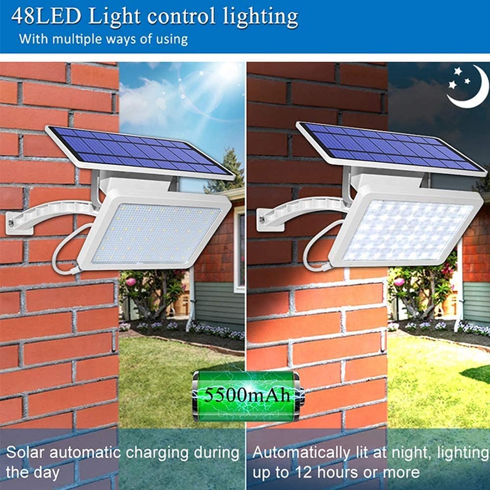 ZHUANYIYI Solar Lights Outdoor,48 LEDs Solar Light for Outdoor Garden Wall Yard LED Security Lighting with Adjustable Lighting Angle,for Home Garden