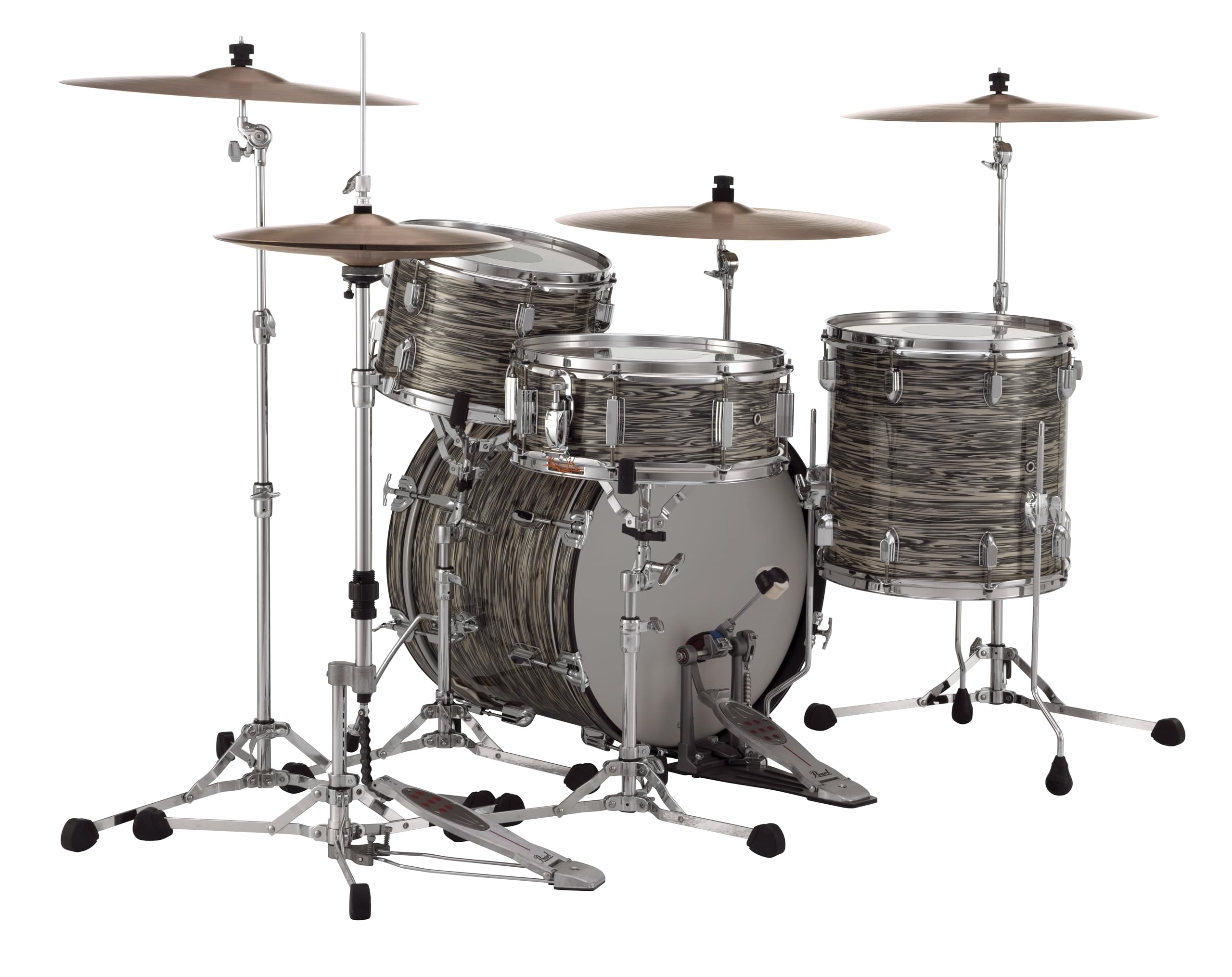 Pearl President Series Deluxe 3-piece 75th Anniversary Edition Shell Pack in Desert Ripple (#768) covered finish featuring 20"x14" Bass Drum w/Cymbal Holder, 12"x8" Tom, and 14"x14" Floor Tom