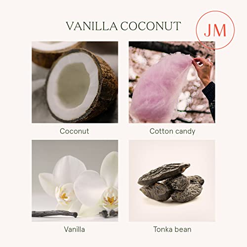 LA JOLIE MUSE Vanilla & Coconut Scented Candles, Candles Gifts for Women, Natural Soy Wax Candles for Home Scented, 80 Hours Long Burning