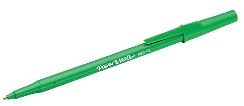 Paper Mate Write Bros Ballpoint Pens, Medium Point (1.0mm), Green, 12 Count (3341131)