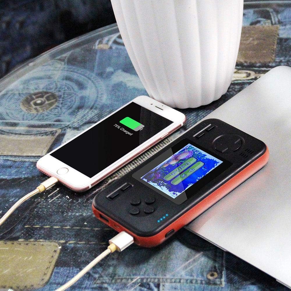 Peedeu Retro Game Console Power Bank,2.8 Inch Handheld Game Console,Mini Video FC PVP Game Player Gameboy 416 Games Travel Portable Gaming System Built-in 8000mah Battery USB C Fast Charging Type C