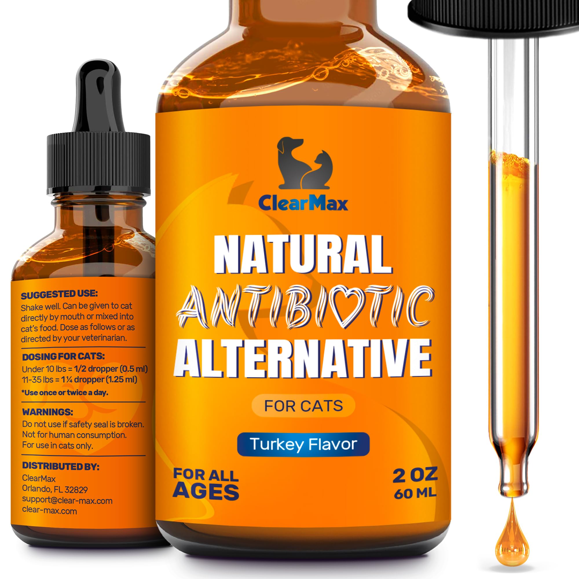 Cat Antibiotic β Antibiotics for Cats β Natural Antibiotics for Cats with Turkey Flavor β Cat Antibiotics β Antibiotic for Cats β Pet Antibiotic β 2 Oz
