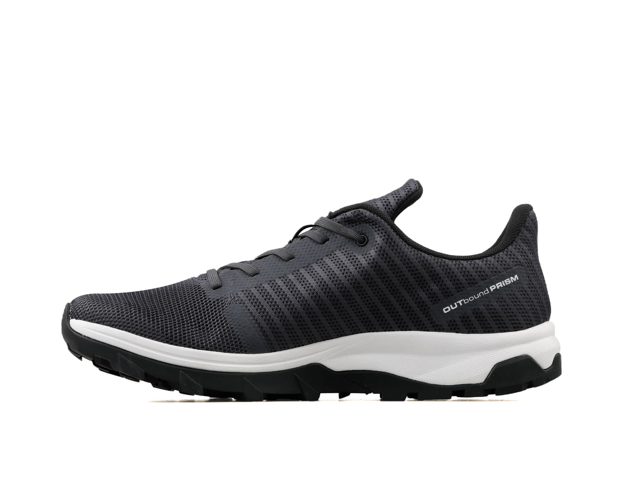 Salomon Outbound Prism Hiking Shoes for Men, Ebony/White/Black, 9.5
