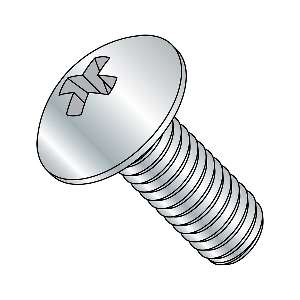 Small Parts 589410 Steel Truss Head Machine Screw, Zinc Plated Finish, Meets ASME B18.6.3, #2 Phillips, #8-32 Thread Size, 1-3/4" Length, Fully Threaded, Imported (Pack of 100)